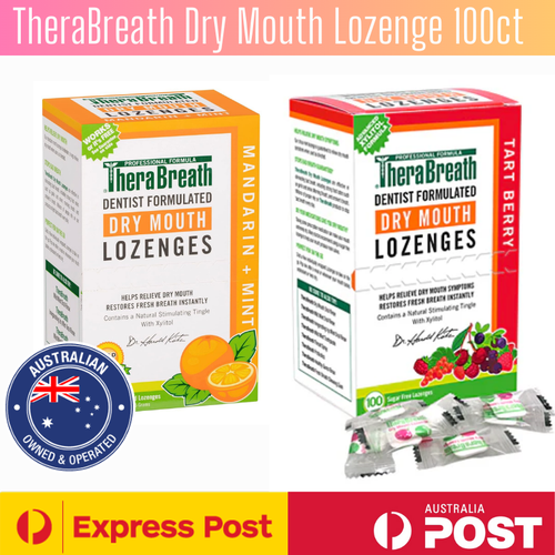 THERABREATH Dry Mouth Lozenges MANDARIN MINT / TART BERRY 100 Lozenge ...
