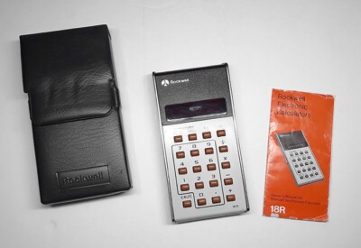 Vtg {1970s} ROCKWELL ️18R ️ CALCULATOR with Case & Manual 🔸️ V. CLEAN ...