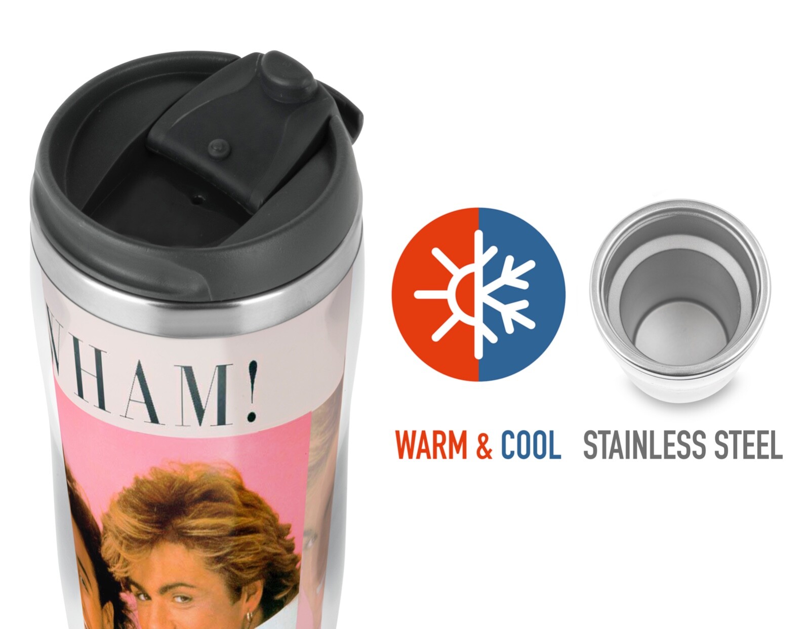 George Michael Wham - Travel Mug, Thermal Insulated Coffee Cup | eBay UK