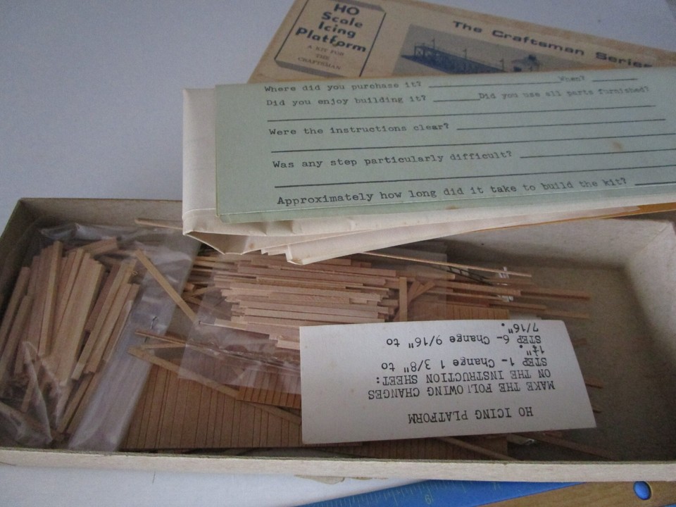 VINTAGE HO 1/87 Scale ICING PLATFORM Wood CRAFTSMAN KIT SUNCOAST MODELS ...