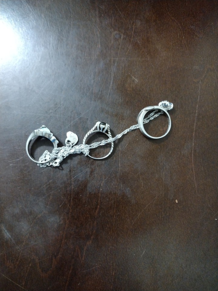 Lot Of Junk Silver Ring And Necklace Junk Silver 925 Lot Usa Total 0.41 ...