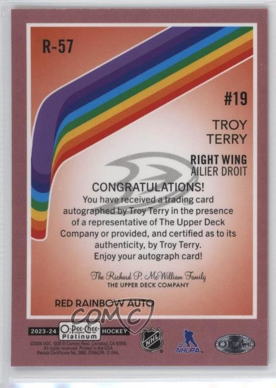 2024-25 O-Pee-Chee Platinum 2023-24 Update Retro Red Rainbow Troy Terry ...
