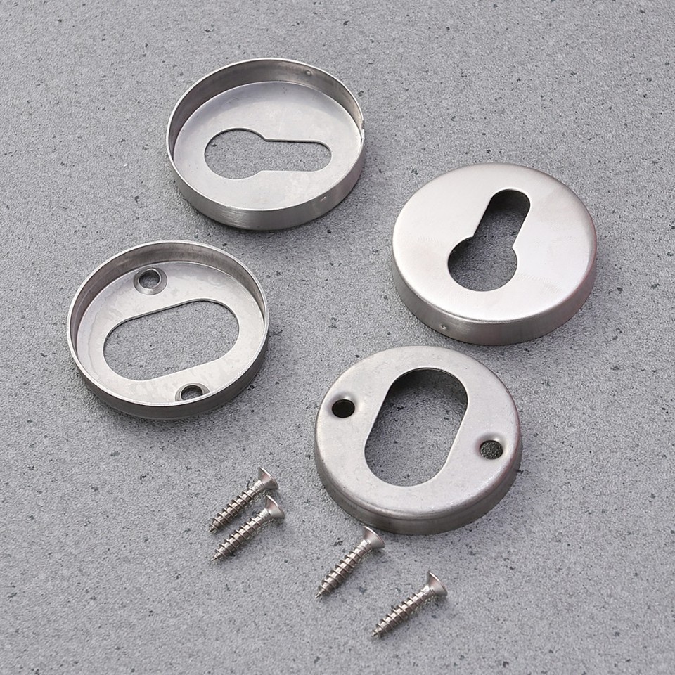 Lock Cylinder Cover Screw Covers Caps Silver Key Door Protection ...