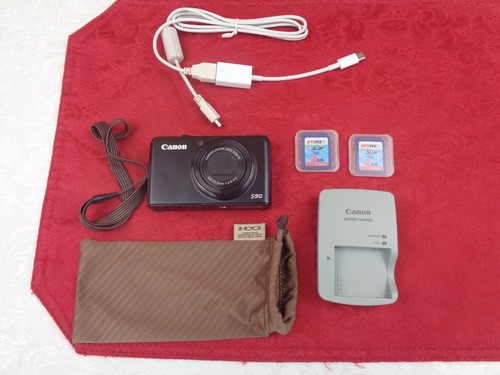 Canon PowerShot S90 10.0MP Compact Digital Camera Black + Charger & Memory Card | eBay