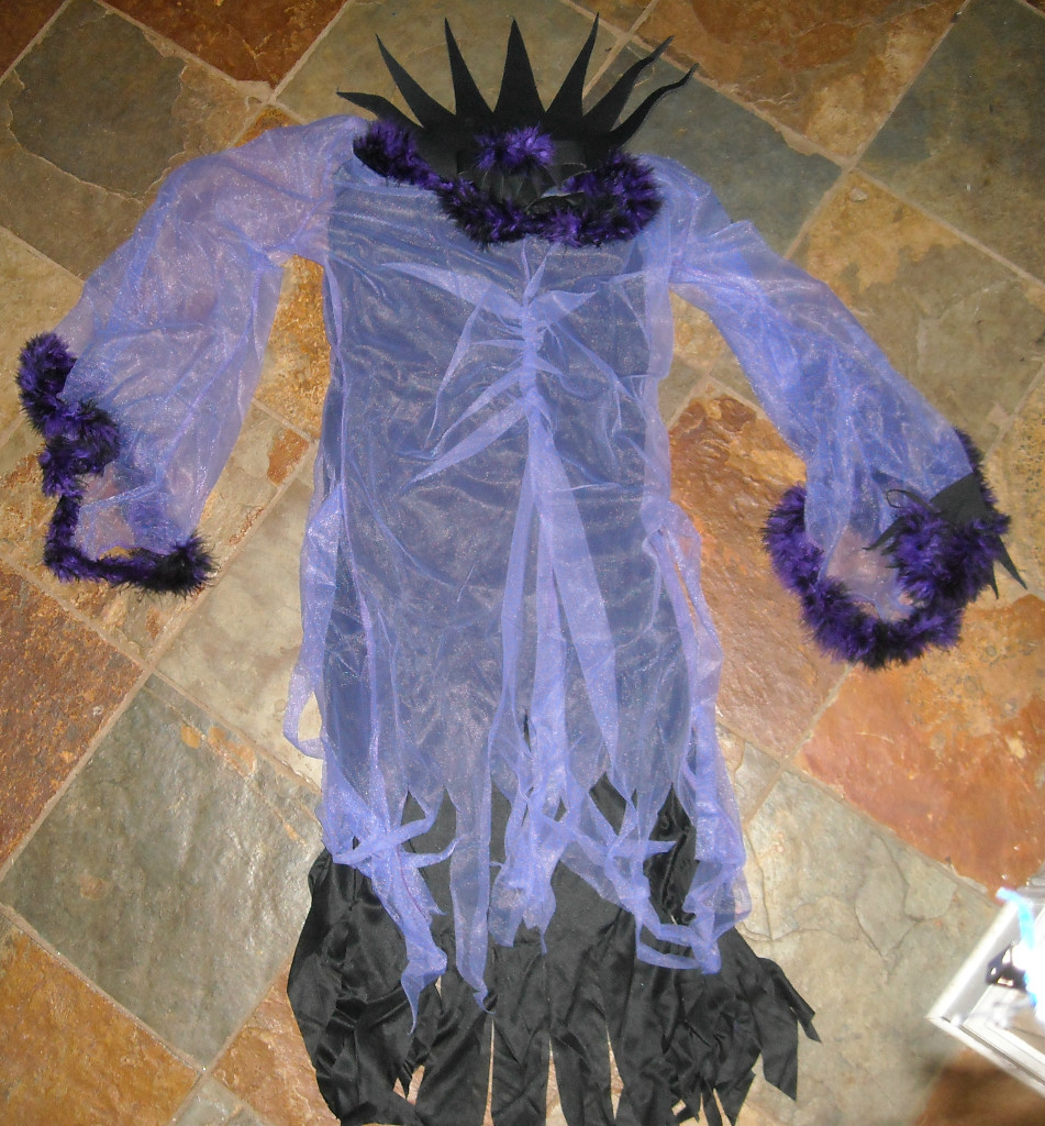 New/PKG 4 piece DRESS UP Zombie COSTUME GIRLS SMALL chiffon feathers ...