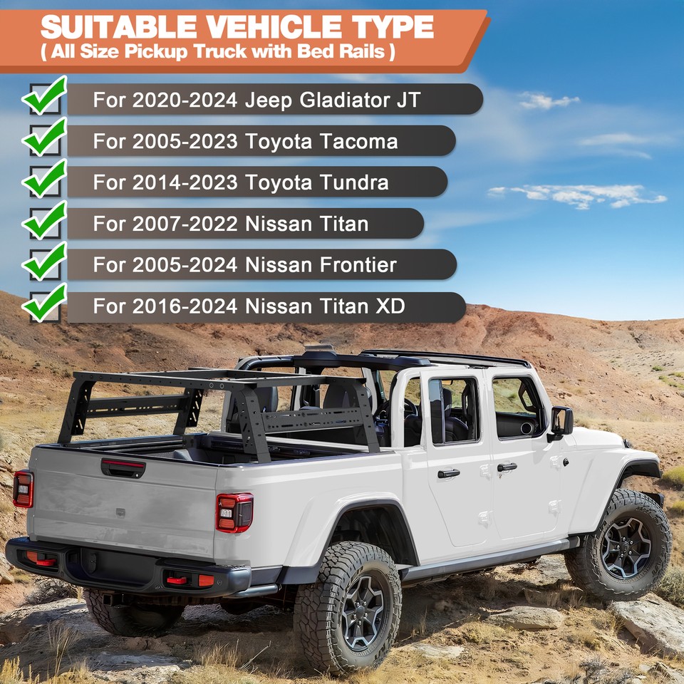 Overland Racks W/Bed Rails Cargo Carrier For Toyota Tundra/Nissan ...