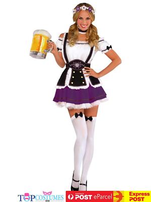 Purple Oktoberfest Wench Fancy Dress Up German Bavarian Beer Girl ...