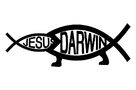 Atheist Darwin eating Jesus Fish Science Atheism die cut Vinyl car ...