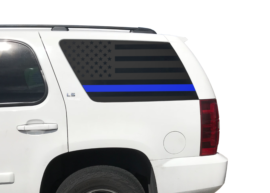Thin Blue Line Flag Decals for Rear window 2007-2014 Chevy Tahoe GMC ...