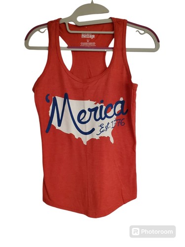 Women's 'Merica Racerback Tank Top from Instant Message | Size XS | eBay