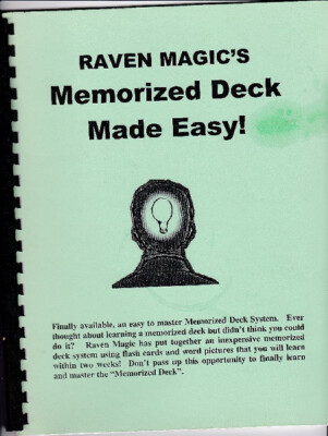 MEMORIZED DECK MADE EASY - RAVEN MAGIC - 26 PAGES SPIRAL BOUND | eBay