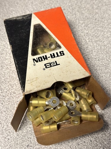 NEW BOX OF 50 Sta-Kon RC10-6X Thomas & Betts Ring Terminals #6 Bolt 12 ...