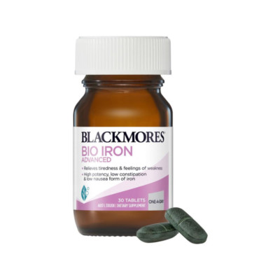 Blackmores Bio Iron Advanced 30 tabs High Potency Low Constipation Low ...