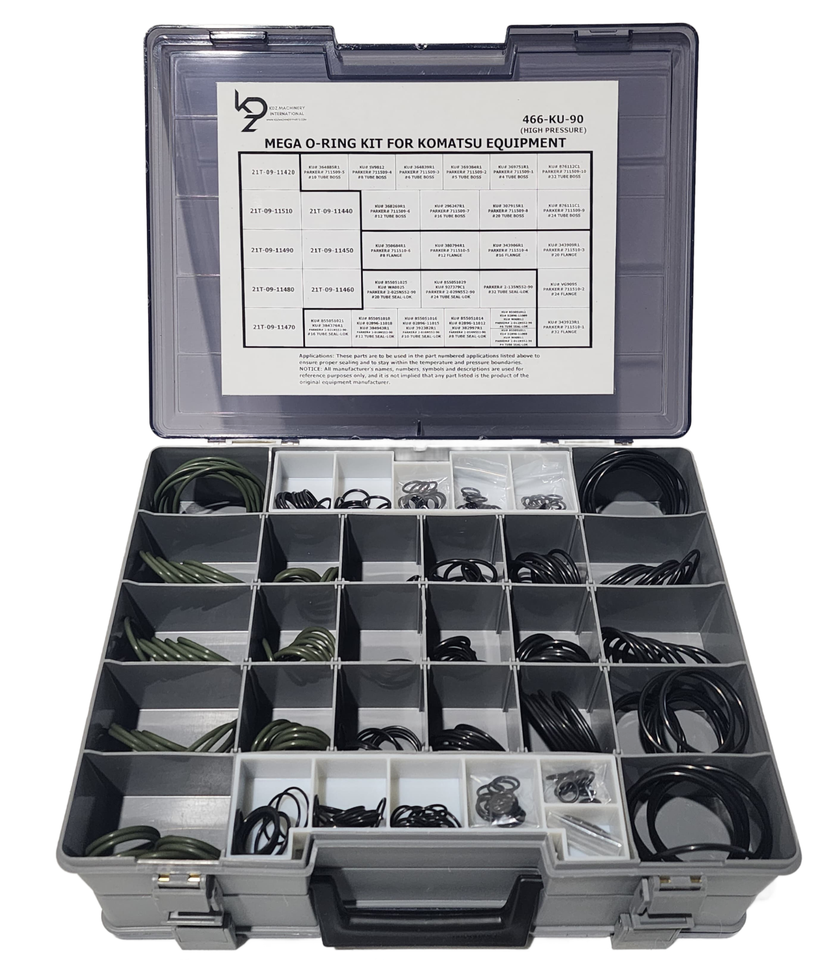 Q-PAC 466-KU-90 MEGA O-RING KIT FOR KOMATSU EQUIPMENT & PARKER HOSE ...