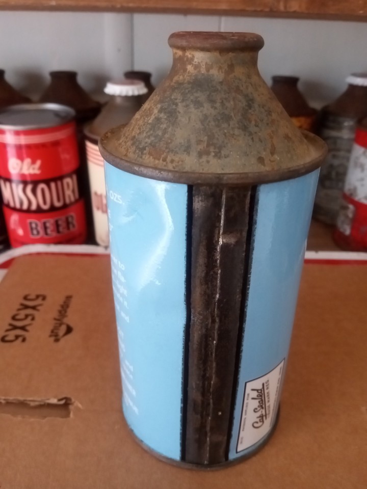 Dutch Club Cone top beer Can Pittsburgh Brewing DENTED Rusty Cork ...