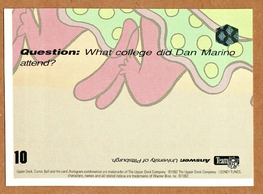 1992 Upper Deck Comic Ball IV Pop Goes The Martian #10 Dan Marino | eBay