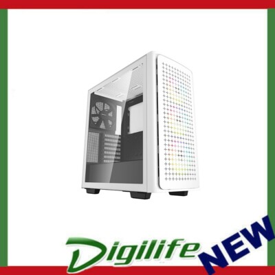 DeepCool CK560 White Mid-Tower Computer Case, Tempered Glass Panel ...