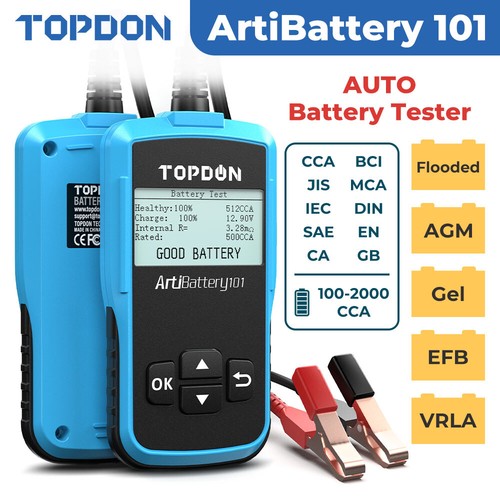 TOPDON AB101 Car Battery Tester 12V Load Analyzer Alternator Cranking ...