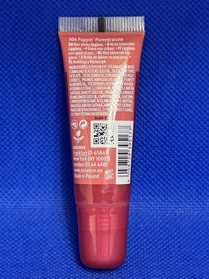 JUICY BOMB RED POPPIN’ POMEGRANATE #104 ESSENCE SHINY LIP GLOSS 0.33 FL ...