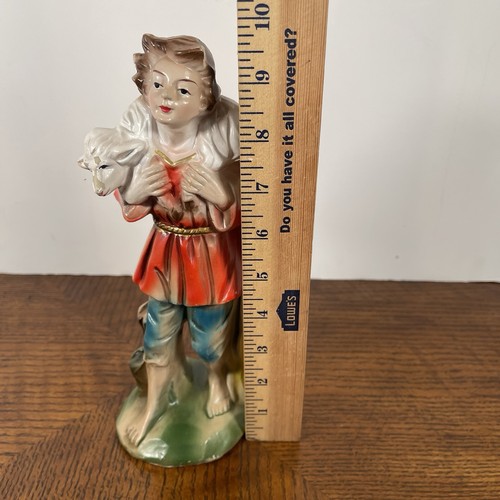 Large Vintage Shepherd Boy Paper Mache Figurine 10" for 12" Nativity ...