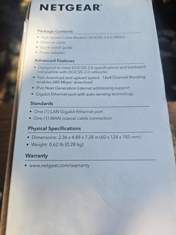 NETGEAR CM500 (CM500100NAS) 680 Mbps - Black | eBay