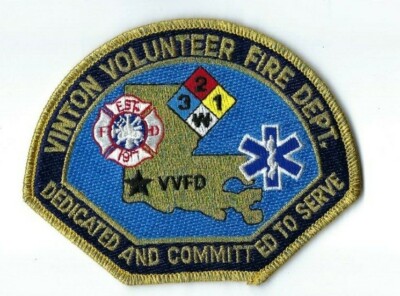 Vinton (Calcasieu Parish) LA Louisiana Volunteer Fire Dept. VVFD patch ...