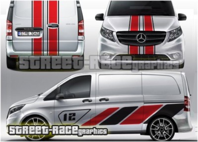 Mercedes Vito RALLY 006 racing stripes decals vinyl decals sport van ...
