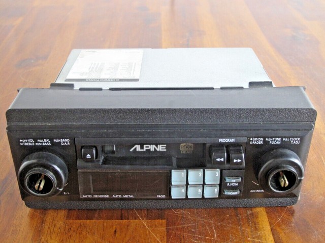 ALPINE 7400 OLD SCHOOL CAR AUDIO STEREO 2 KNOB CASSETTE RARE SQ ...