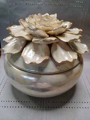 Ceramic Decorative Box With Flower Design | eBay