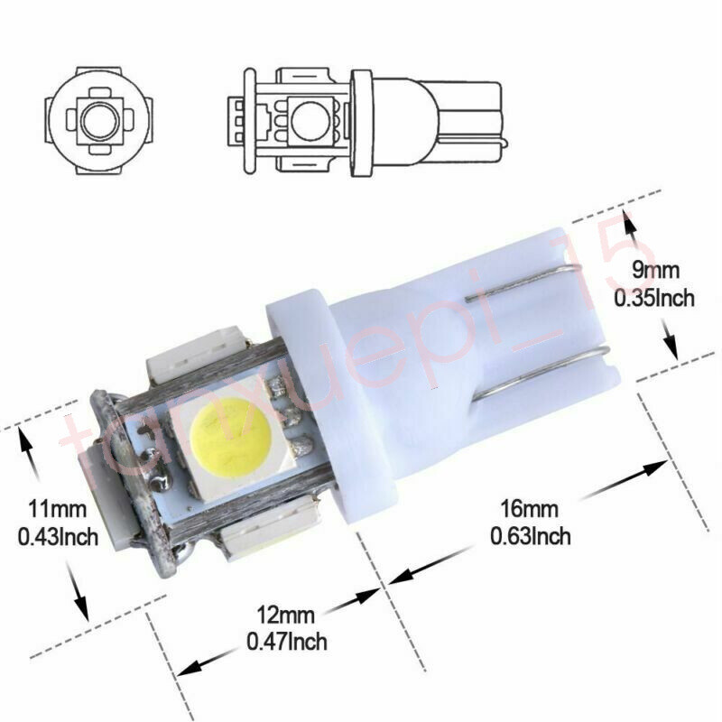 50 pack T5,T10 Wedge Bulb Pure white LED for Malibu 12V AC/DC Landscape ...