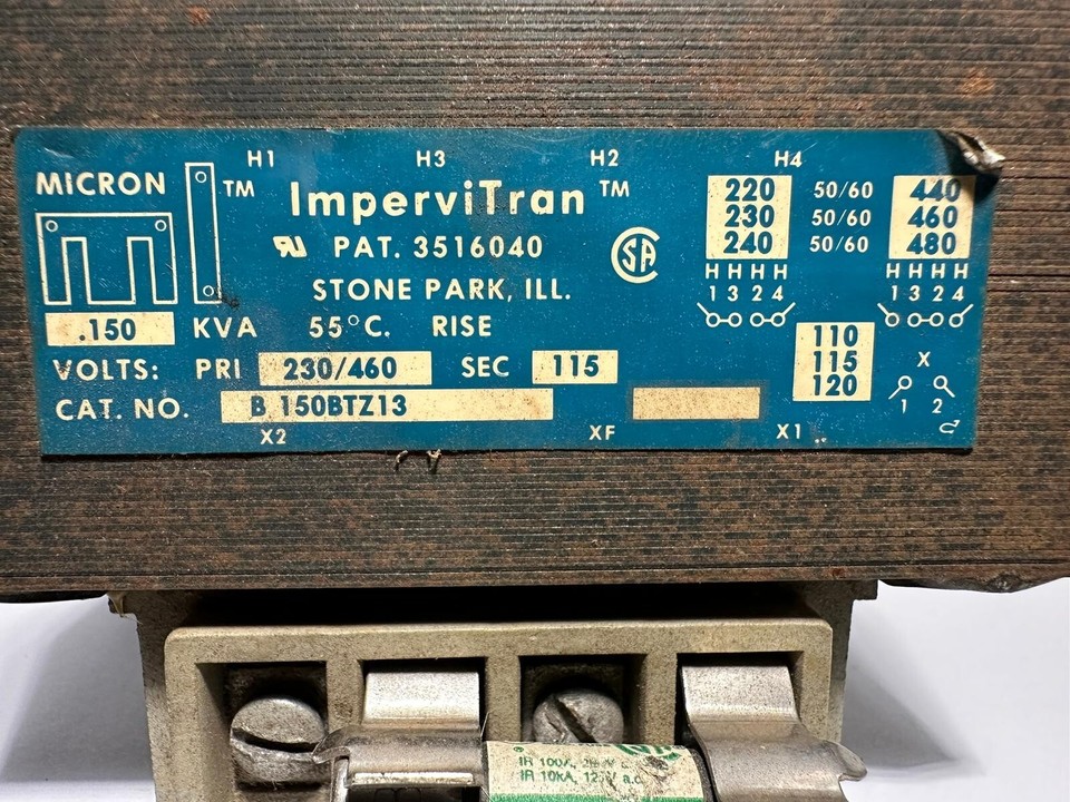 Micron Impervitran P/N 3516040 B150BTZ13JK,Transformer | eBay
