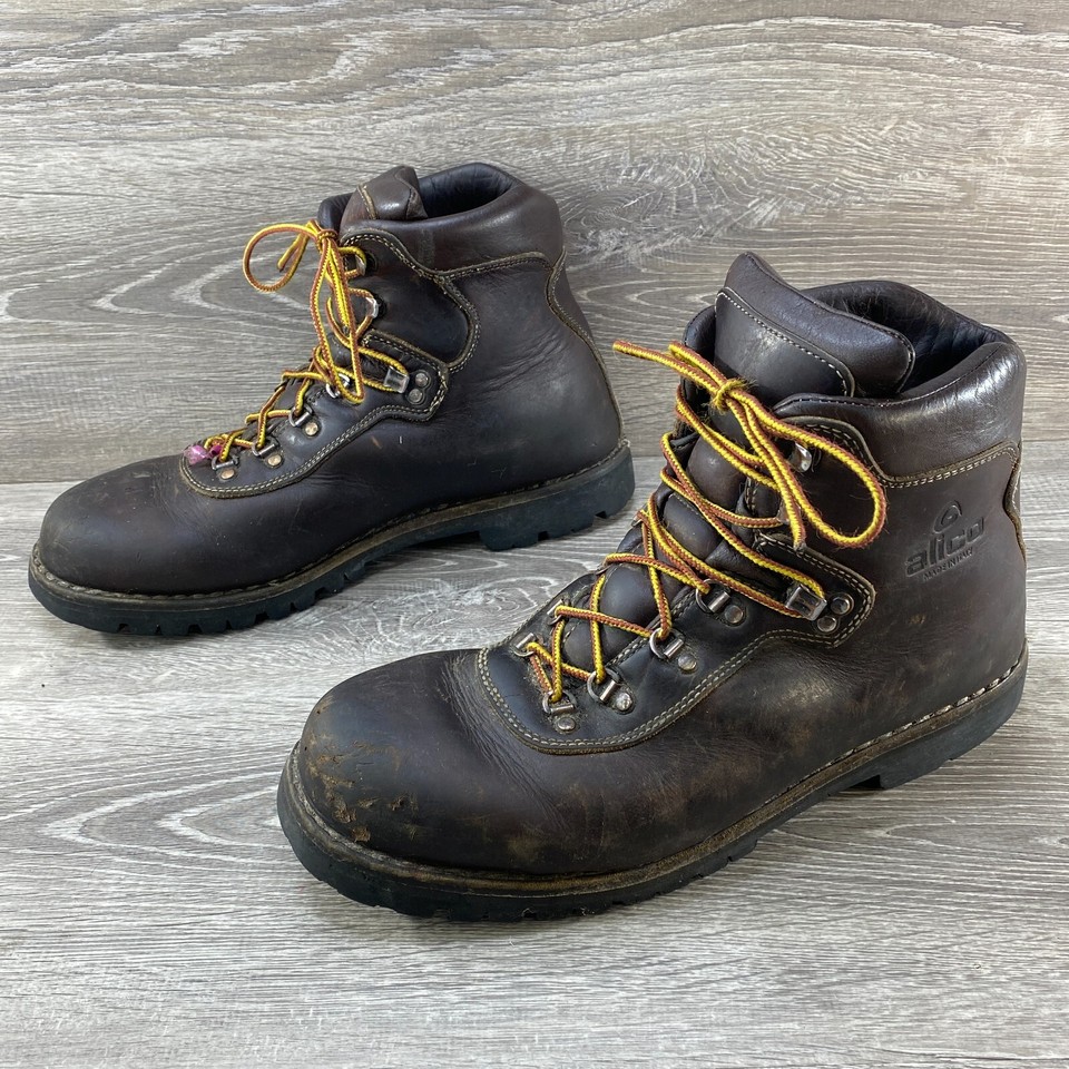 Alico Brown Leather Hiking Mountaineering Vibram Boots Mens SZ 13 MW ...