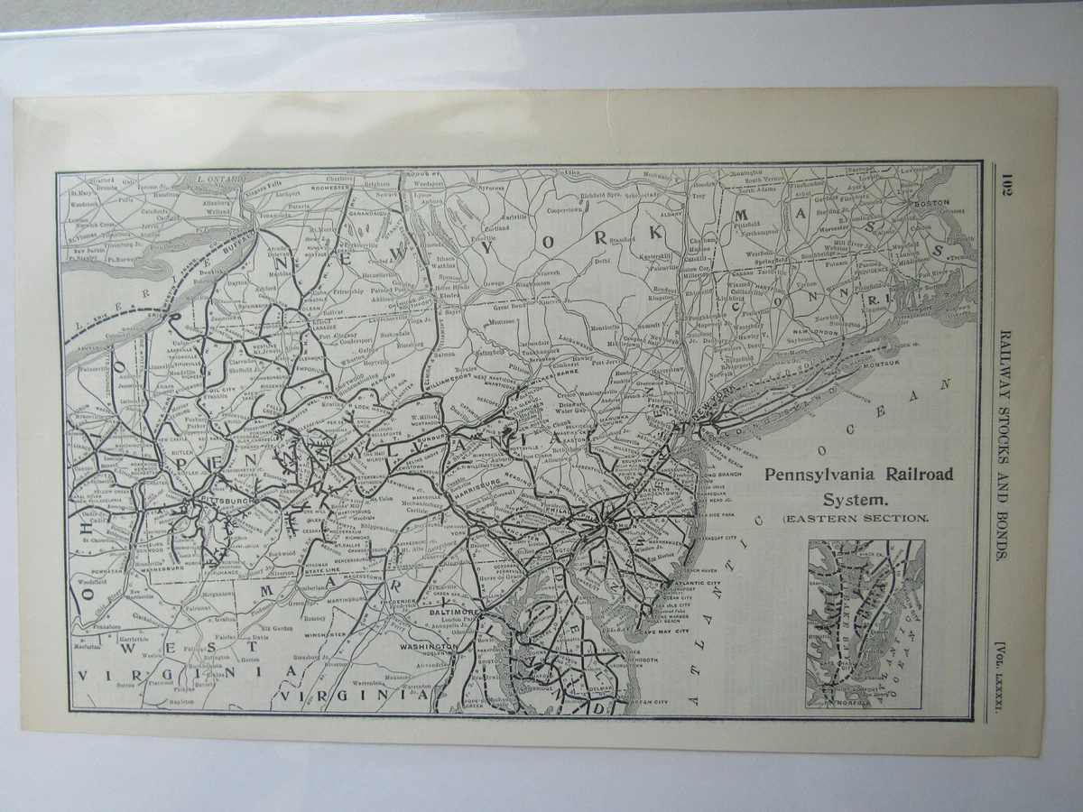 Pennsylvania Railroad Map 1910 - Carina Vivienne