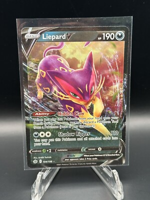 Liepard V 104/198 Tcg Game - 2021 Pokemon Chilling Reign NM Holo Card ...