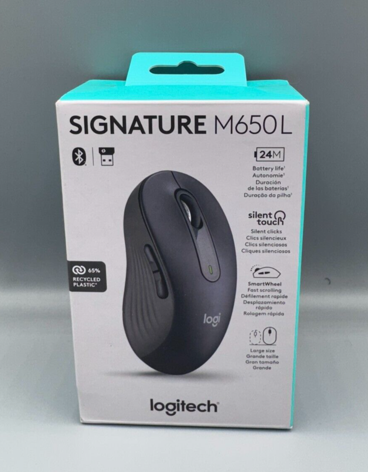 Logitech Signature M650 L Full Size Wireless Mouse - for Large Sized ...