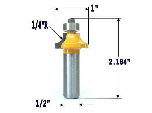 1pc 1/2" Sh 1/4" Radius 1" Cutting Diameter Round Over Router Bit sct ...