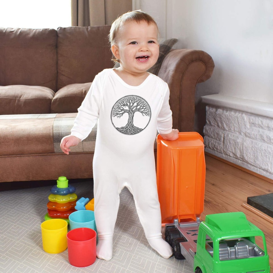 'Tree in Circle Frame' Baby Romper Jumpsuits / Sleep suits (SS051116 ...
