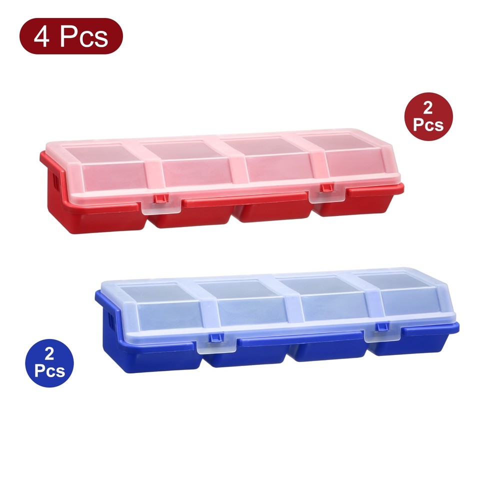 4pcs Screw Organizer Box Plastic Hardware Toolbox with Locks ...