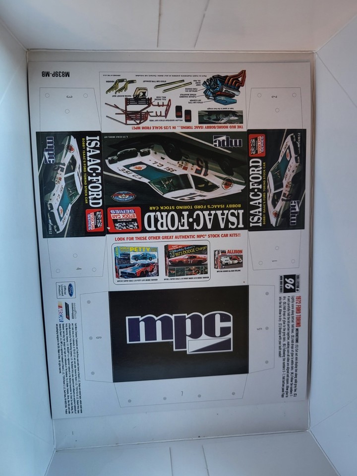 MPC BOBBY ISAAC'S FORD TORINO STOCK CAR RACING OPEN BOX MODEL KIT ...