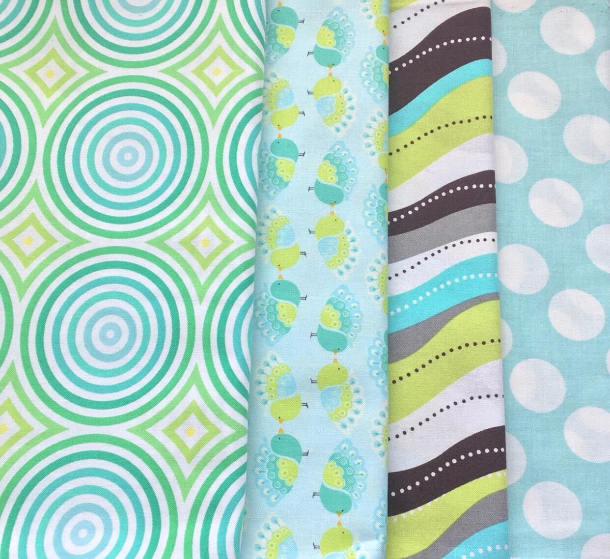 Blue And Lime Fabric