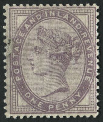 SG173a 1881 1d lilac, 16 dots, error Printed on the gummed side, fine ...