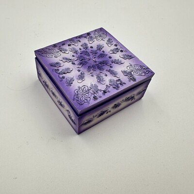 Small Ceramic Purple Trinket Box | eBay