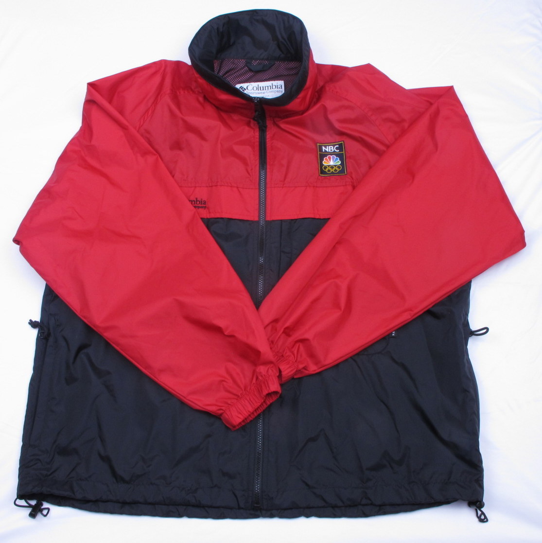 NBC JACKET Windbreaker Olympics Logo Columbia Red Bla… - Gem