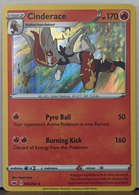 Cinderace Holo Rare Pokemon TCG Card 035/202 NS4 | eBay