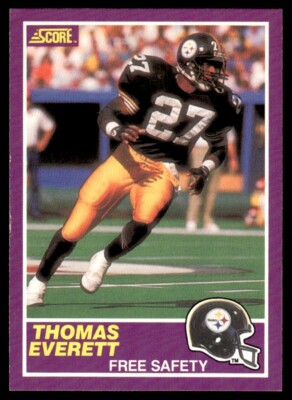 1989 Score Supplemental Football Thomas Everett Pittsburgh Steelers ...