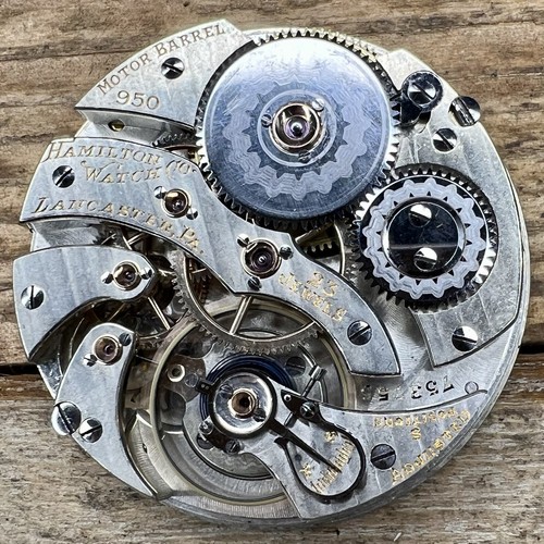 16s Hamilton Pocket Watch Movement - Grade 950 - 23 Jewels, Adjusted 5 ...