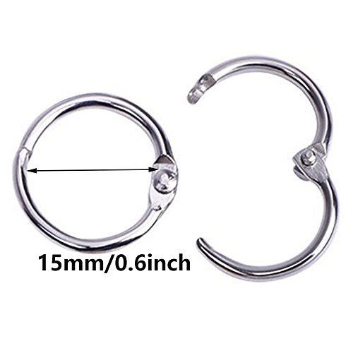 Binder Rings 0.6 Inch/15mm Mini Book Rings Loose Leaf Rings 15mm/0.6 ...