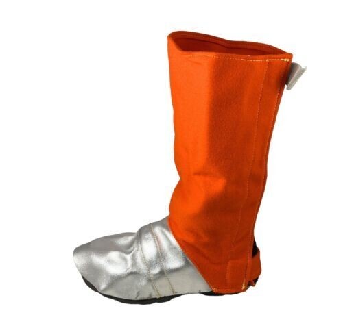 ☀️2x Leather Welding Boot Spats W Flame FR Felt Leggings, Heavy Duty ...