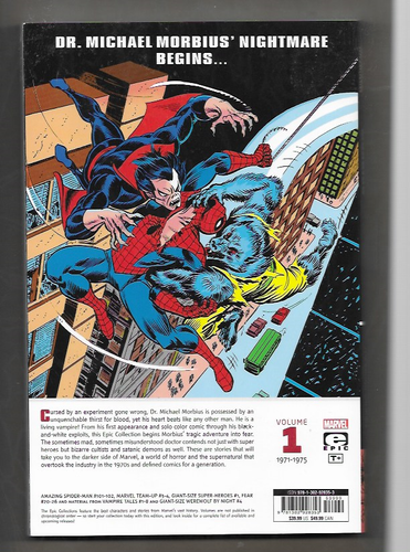 2020 MARVEL EPIC COLLECTION MORBIUS THE LIVING VAMPIRE VOLUME ONE BLADE ...