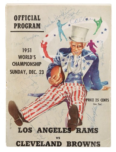1951 Rams Browns Signed Auto Autographed Program Mac Speedie Van ...